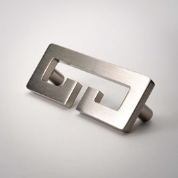 Chloe Modern Greek Key Pull, Solid Brass, Satin Brass (matte lacquer ...