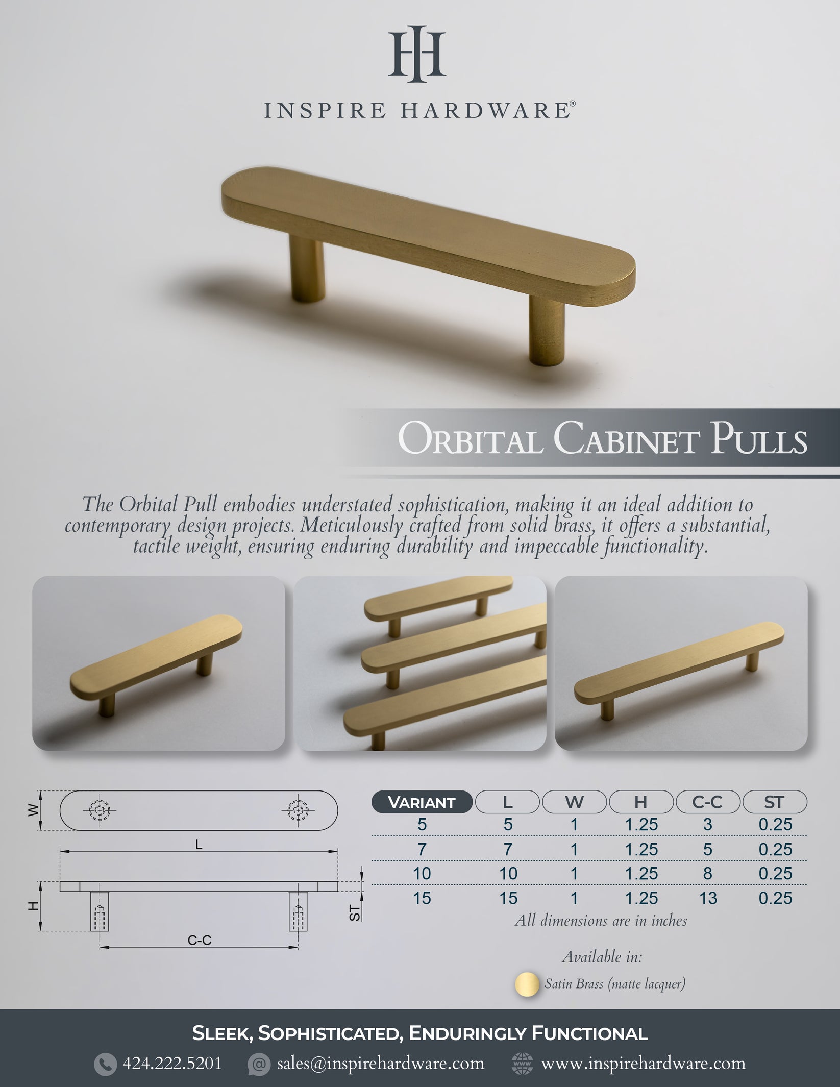 Orbital Brass Cabinet Pulls | Inspire Hardware