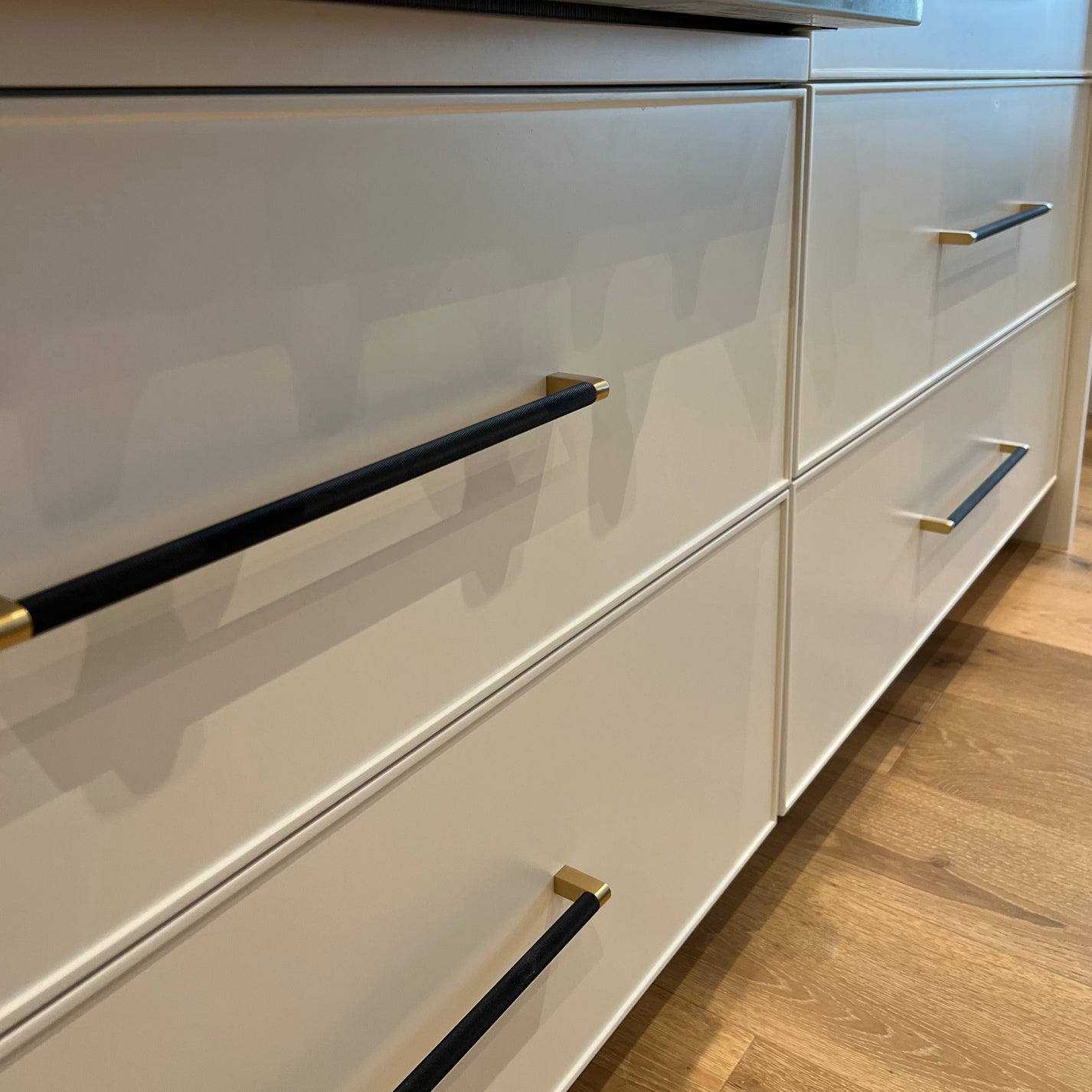 Knurled Cabinet Pulls, Bold Matte Black & Brass, in a Range of Sizes ...