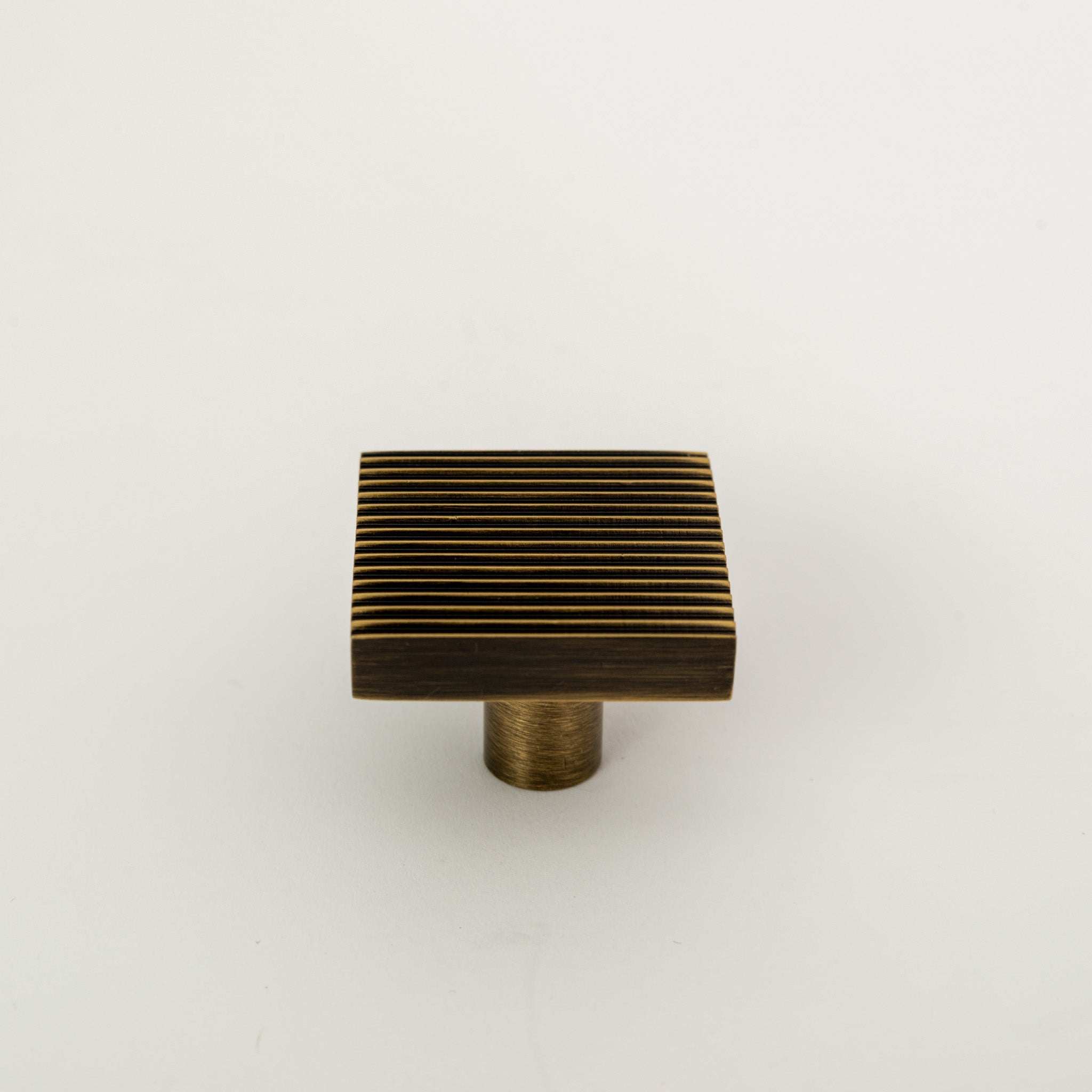 Rail Antique Brass Grooved Cabinet Knob, Solid Brass, Half Grooves ...